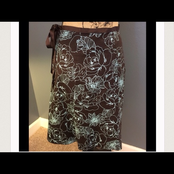 rave | Skirts | Rave Chocolate Brown Turquoise Flower Skirt | Poshmark